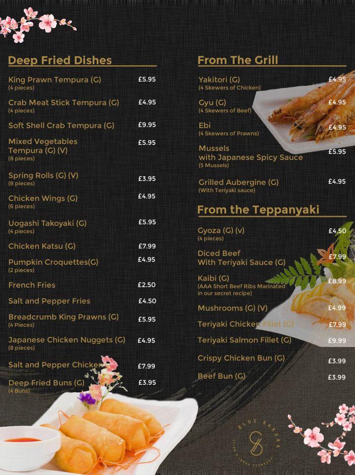 Menu at Blue Sakura Leeds restaurant, Leeds