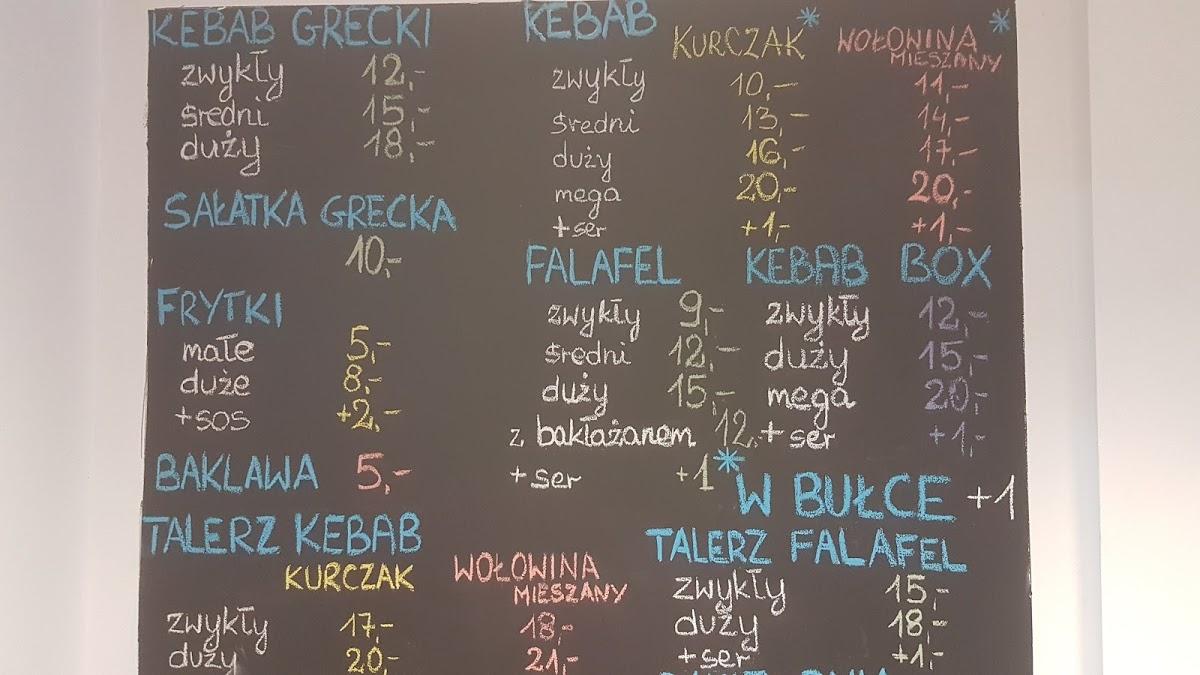 Menu at Kebab Habibi restaurant, Grodzisk Mazowiecki