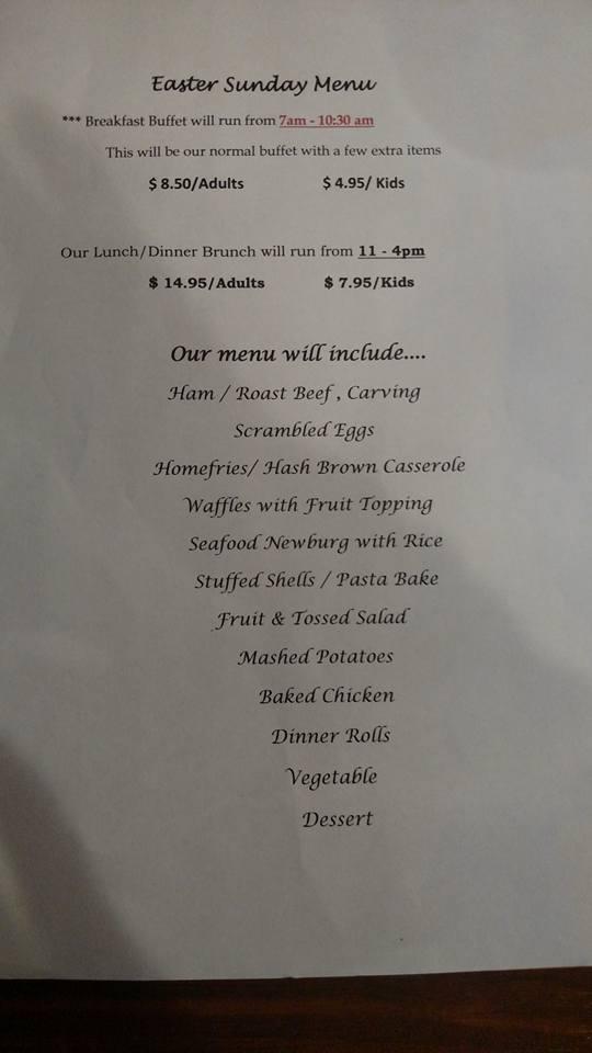 Menu at Firekeepers restaurant, Nedrow