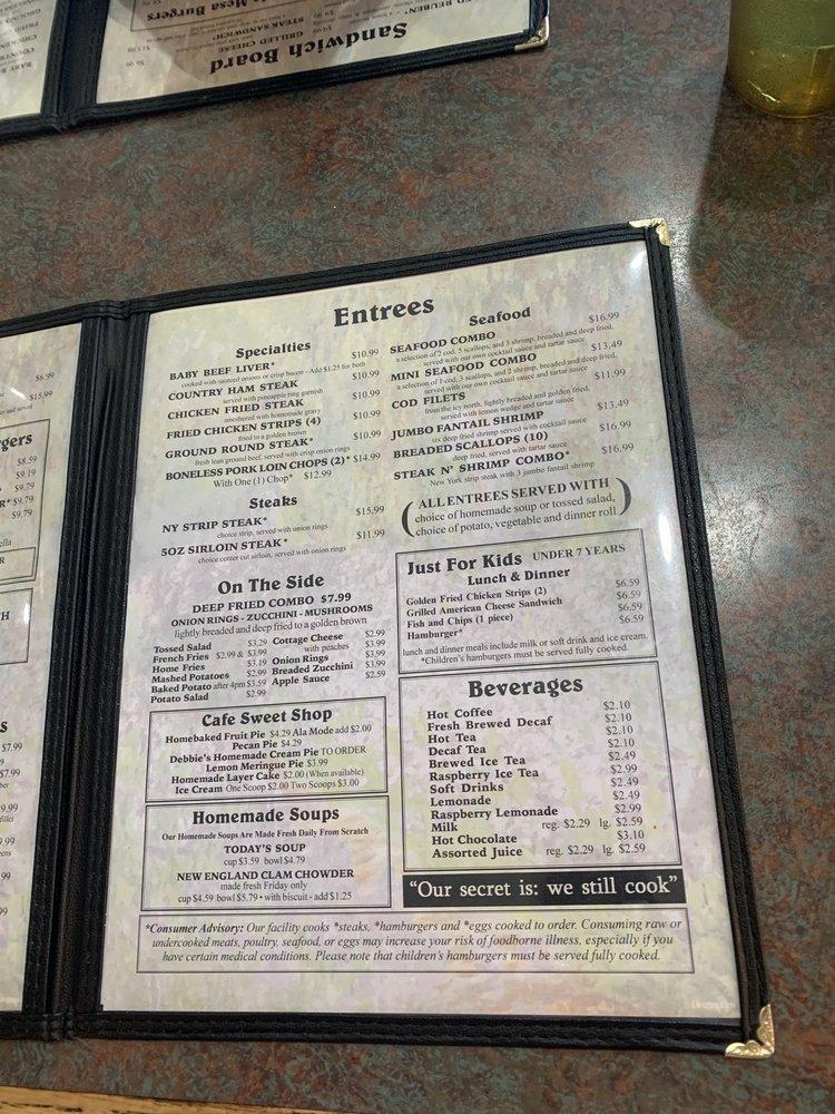 Menu at Little Mesa Cafe, Mesa