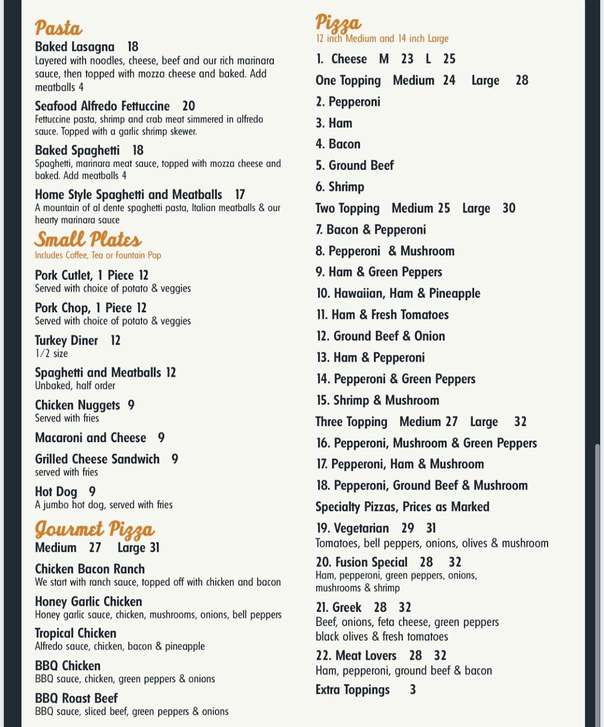 Menu at Smitty's Family Restaurant - Rycroft, Rycroft