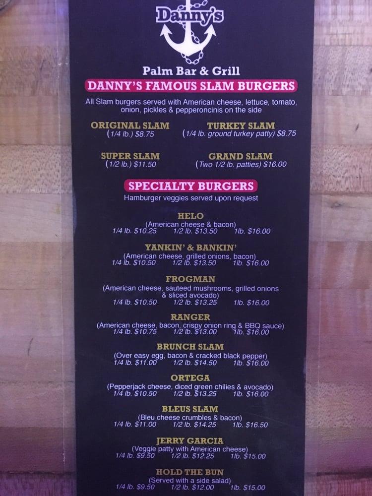 Menu at Danny's Palm Bar & Grill, Coronado