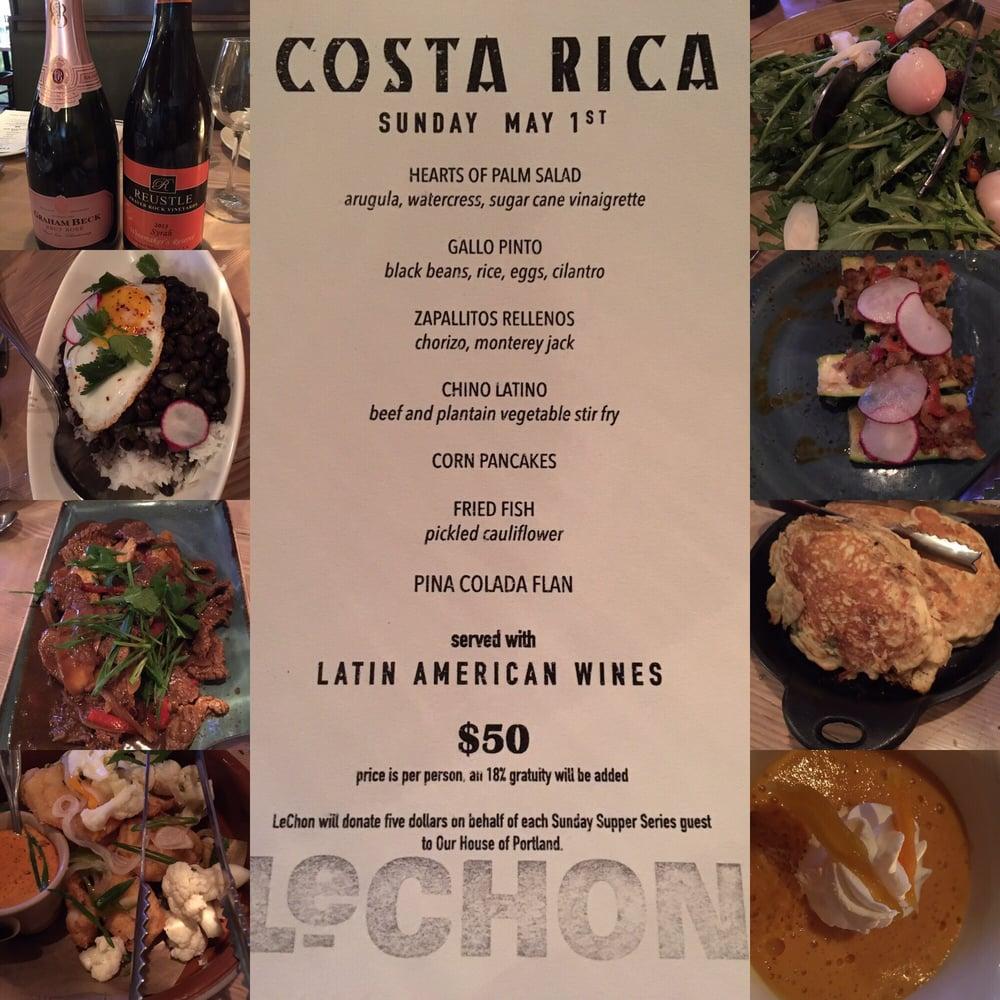 Menu at Lechon pub & bar, Portland