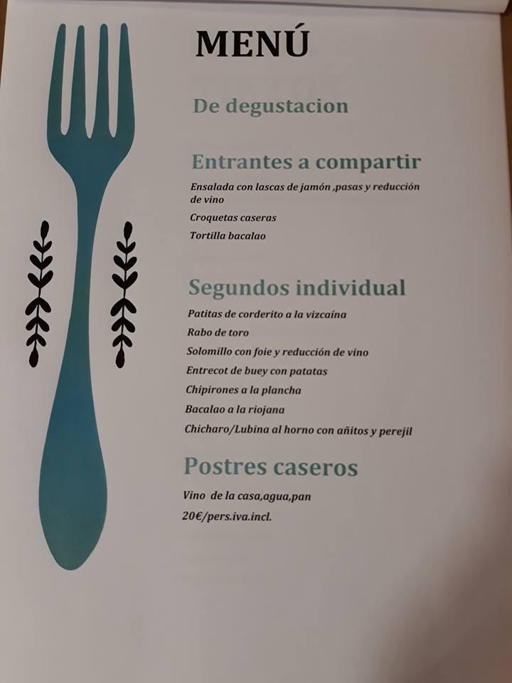 Carta de Ebisu Tradicional.Bar-Restaurante, Logroño