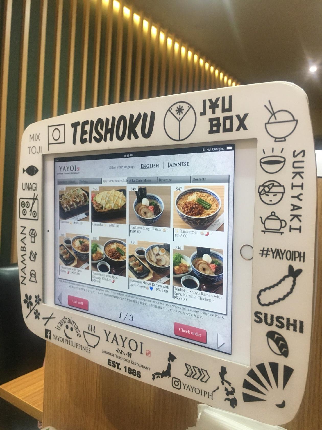 Carta del restaurante YAYOI SM Megamall, Mandaluyong, 3rd level