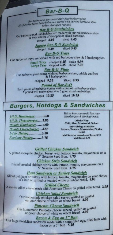 Menu at Field House BBQ, Kannapolis
