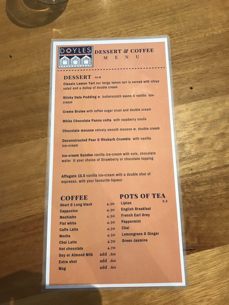 Menu at Doyles Deck & Bistro pub & bar, Aspendale, 1 Nepean Hwy