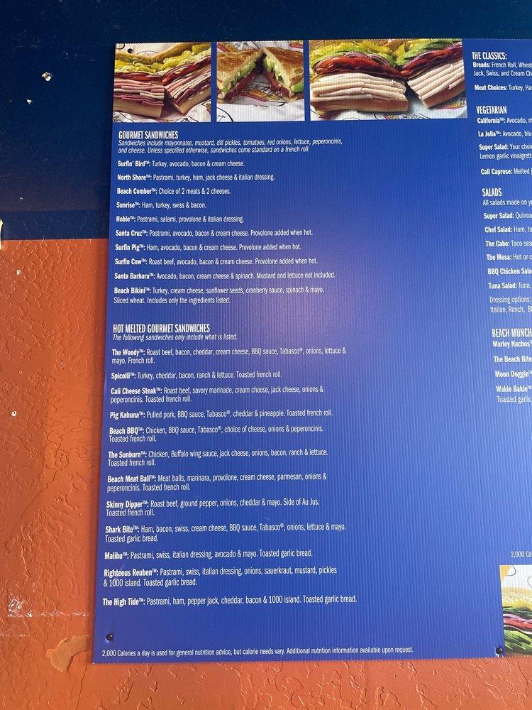 Menu at Beach Hut Deli restaurant, Grass Valley