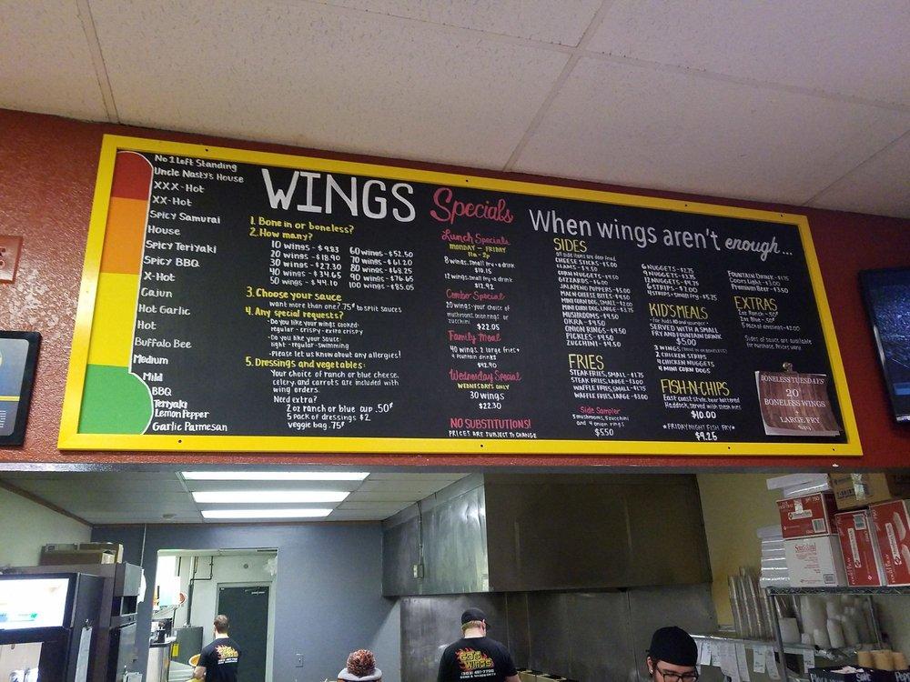 Menu at CD's Wings restaurant, Westminster