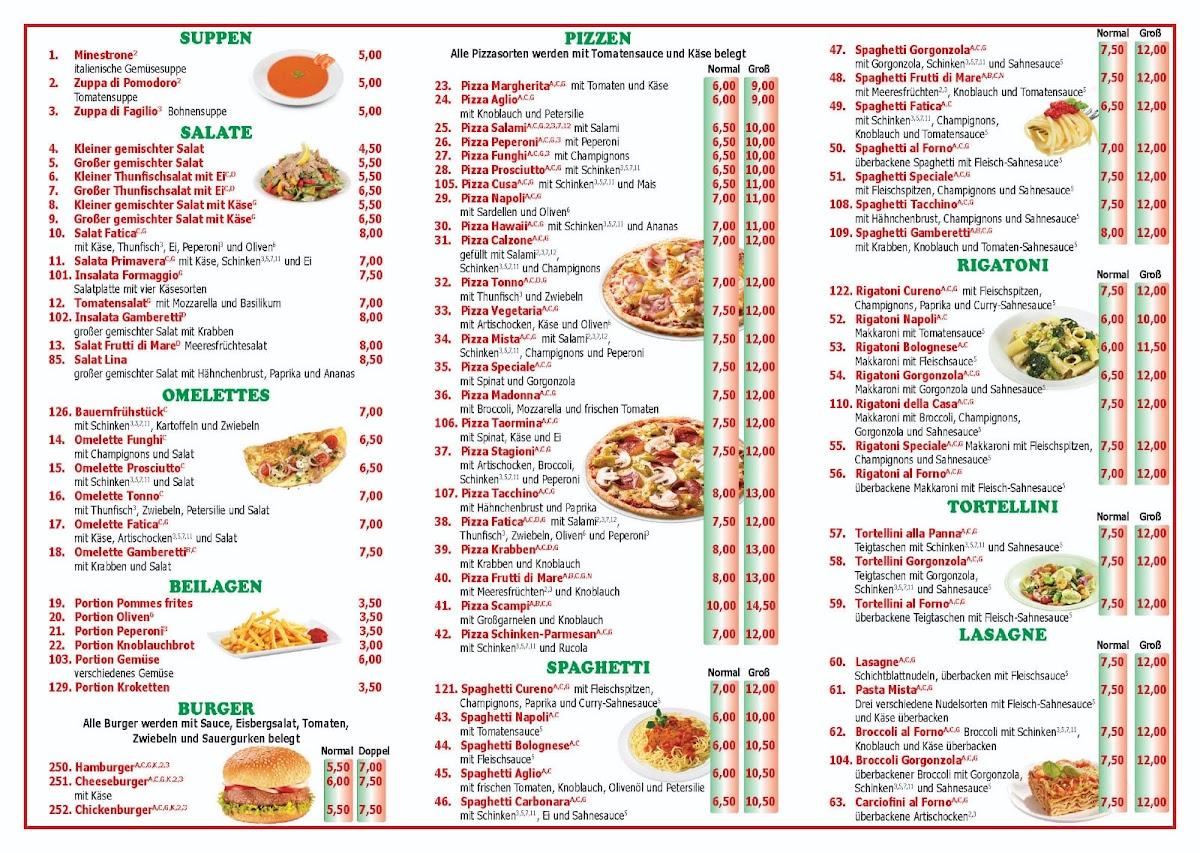 Menu at Pizzeria Fatica Berlin, Berlin