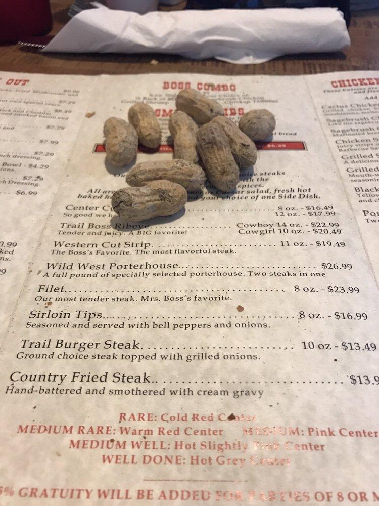 Menu at Trail Boss Steakhouse, Natchitoches