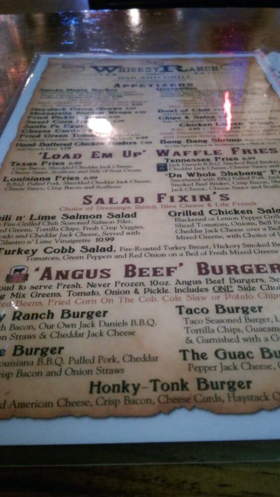 Menu at Whiskey Ranch Bar & Grill, Janesville, 24 N Main St