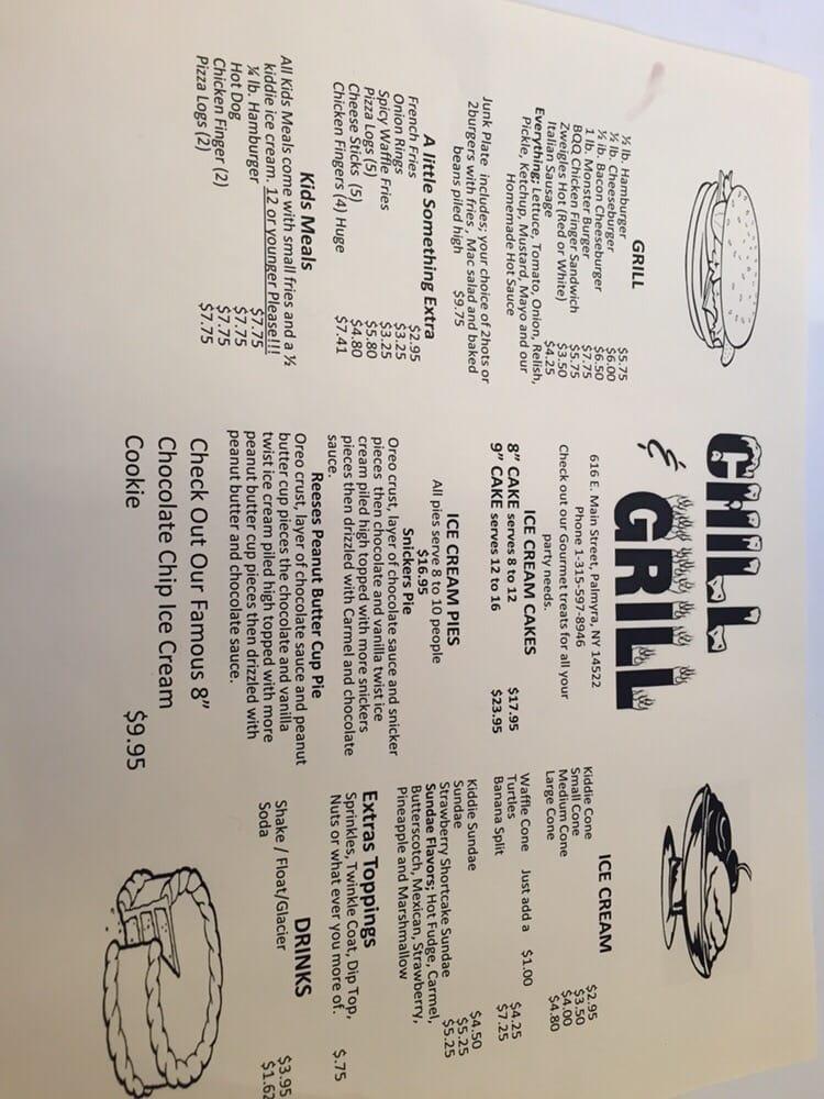Menu at Chill & Grill fast food, Palmyra