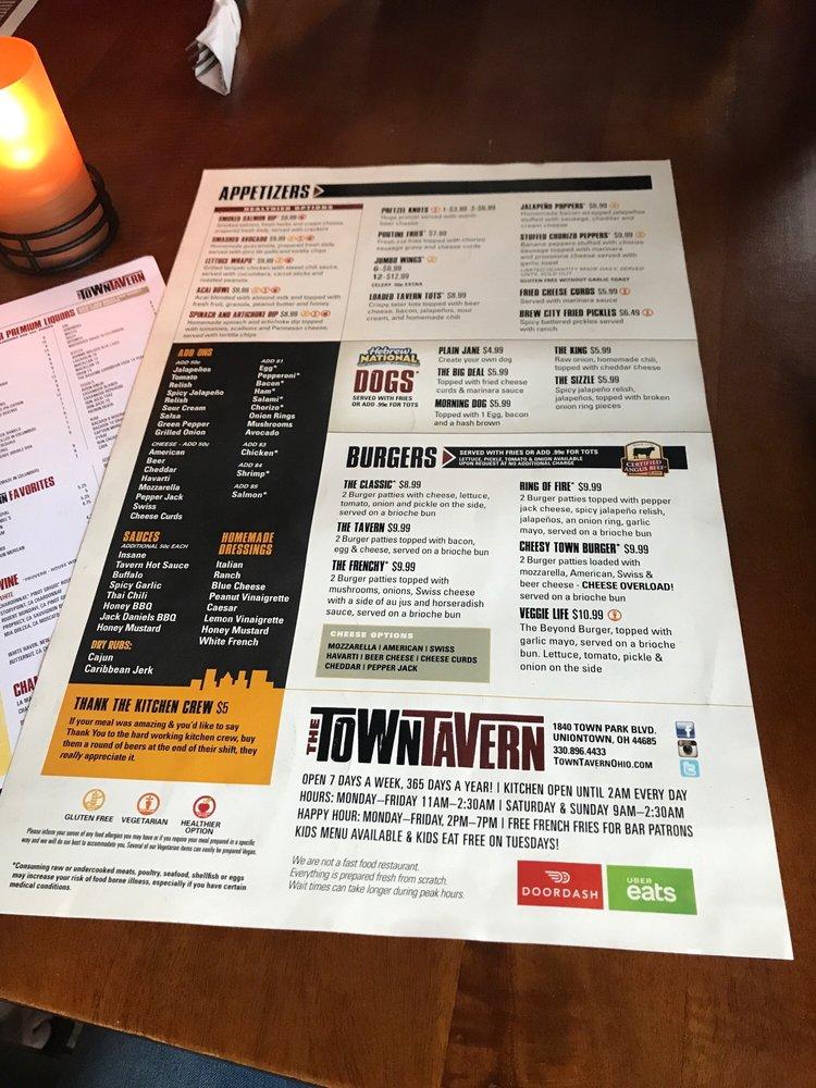 Menu at The Town Tavern pub & bar, Green