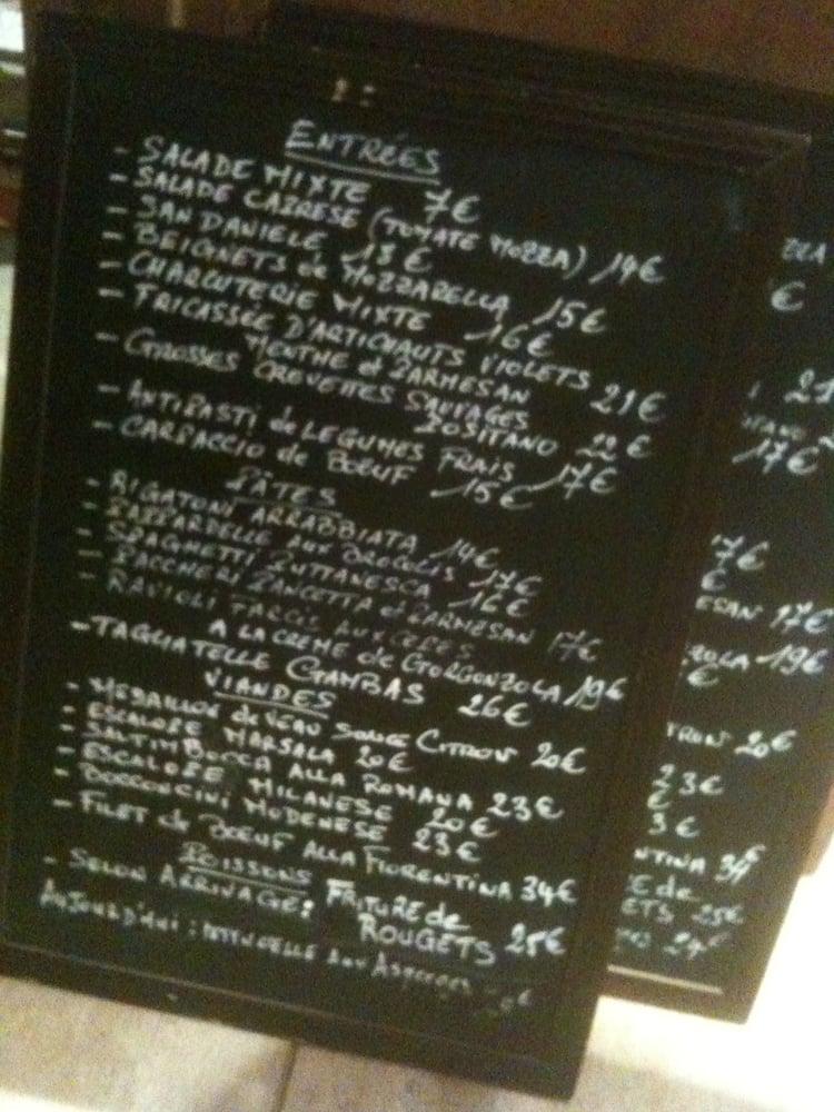 Menu at Al Ristorante restaurant, Paris, 28 Rue Surcouf