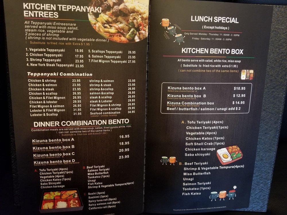 Menu at Kizuna Sushi Bar & Grill, Kaneohe