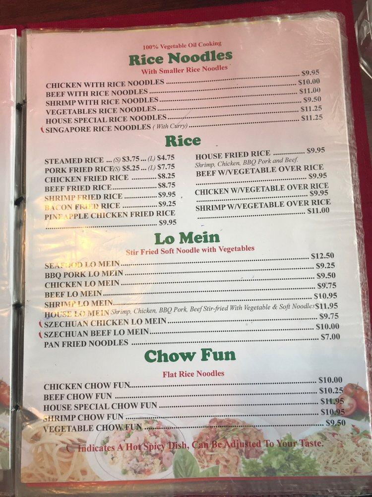 Menu at Lin's Restaurant, Tillamook