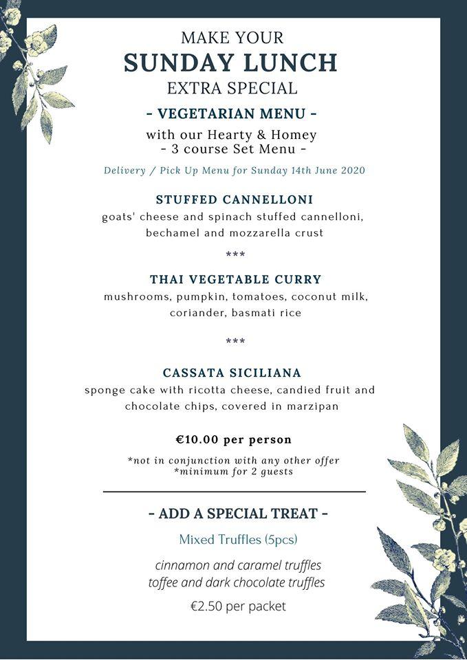 Menu at Muza restaurant, Valletta