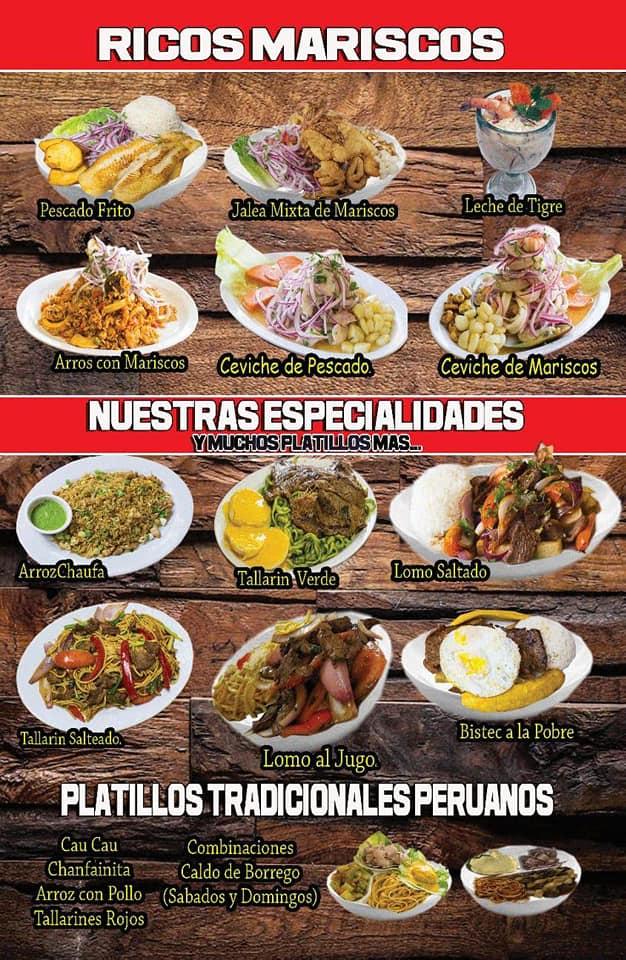 Menu at Rosa's Traditional Peruvian Food restaurant, Bakersfield