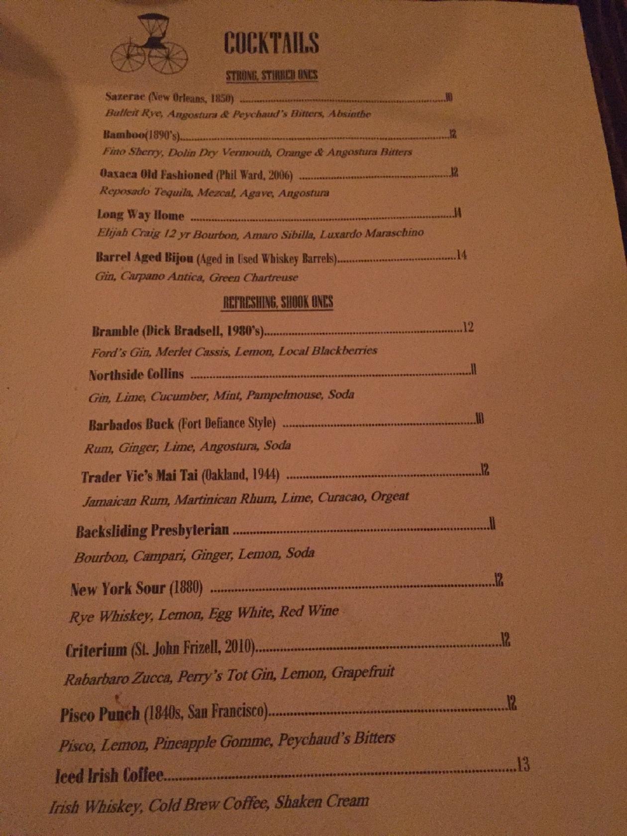 Menu at Brix & Rye pub & bar, Greenport