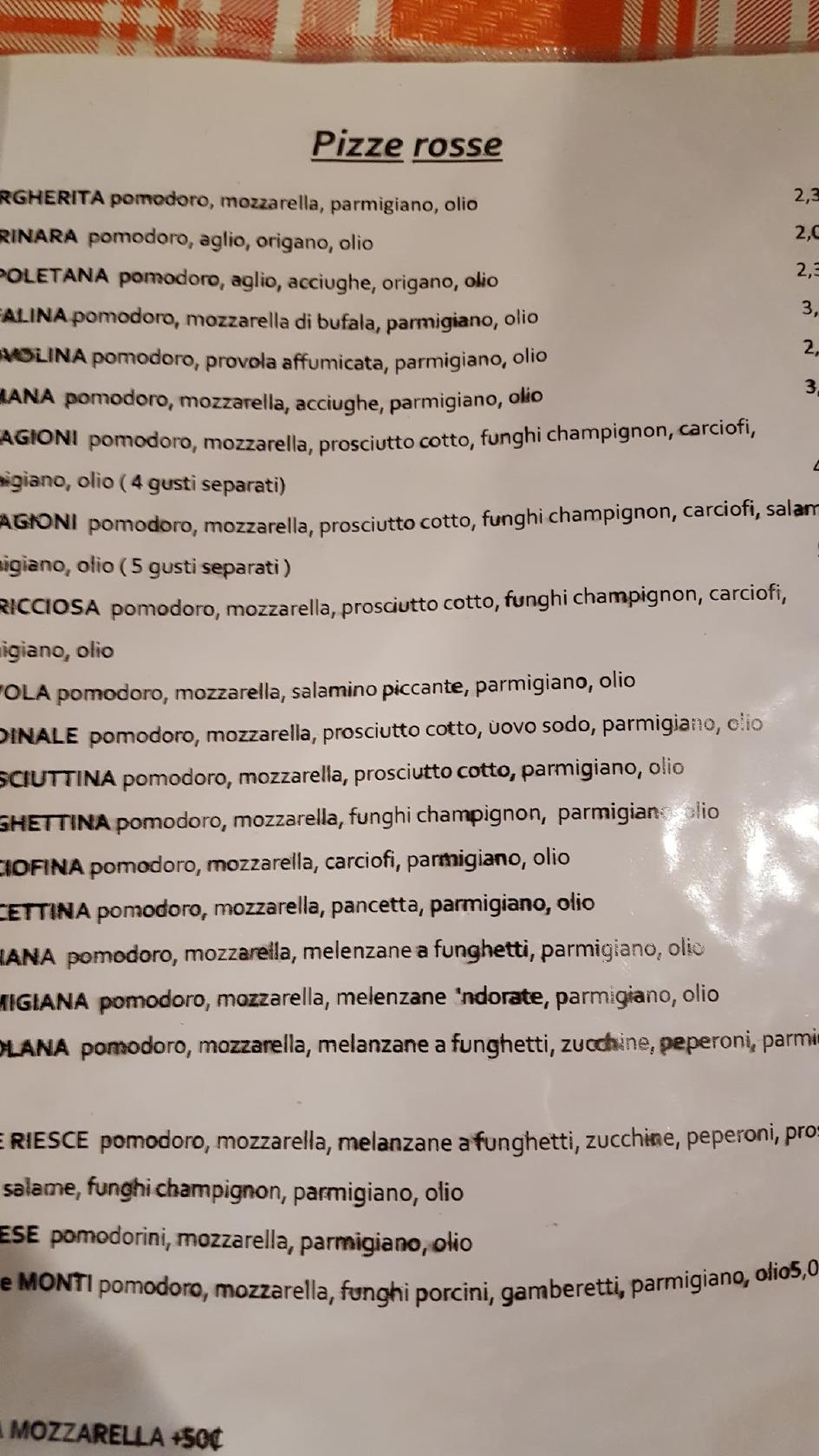 Menu da Il Ritrovo - Antica Pizzeria, Avellino