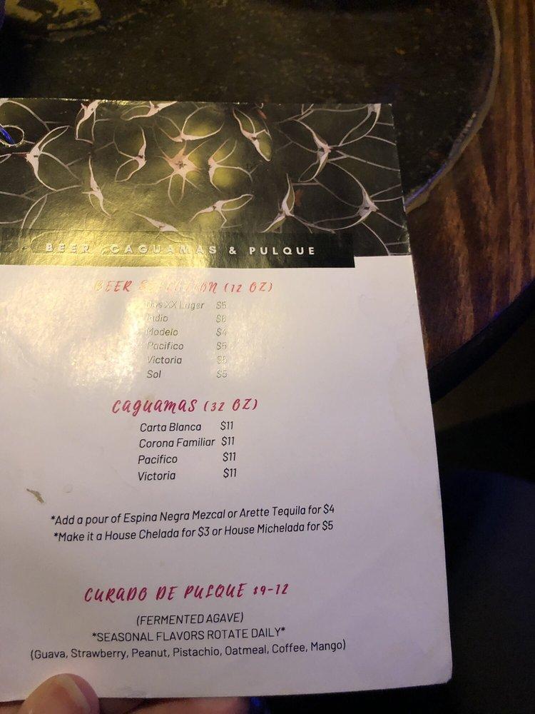 Menu at La Viuda Negra pub & bar, Dallas