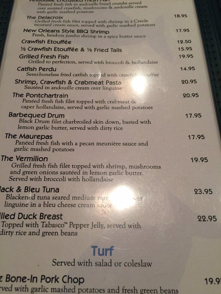 Menu at Parrain's Seafood Restaurant, Baton Rouge