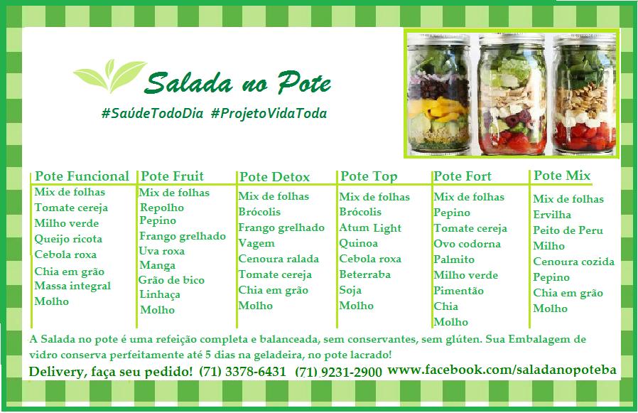 Menu at Salada no Pote, Lauro de Freitas