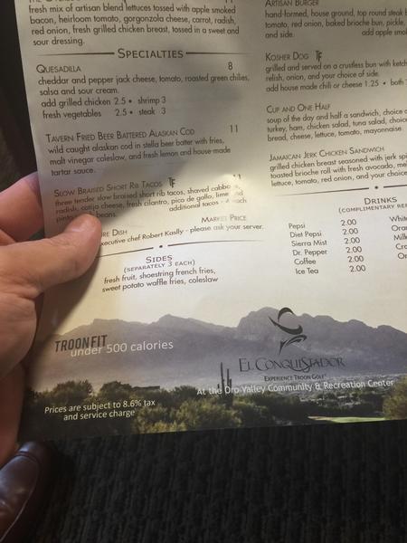 Menu at The Overlook pub & bar, Oro Valley