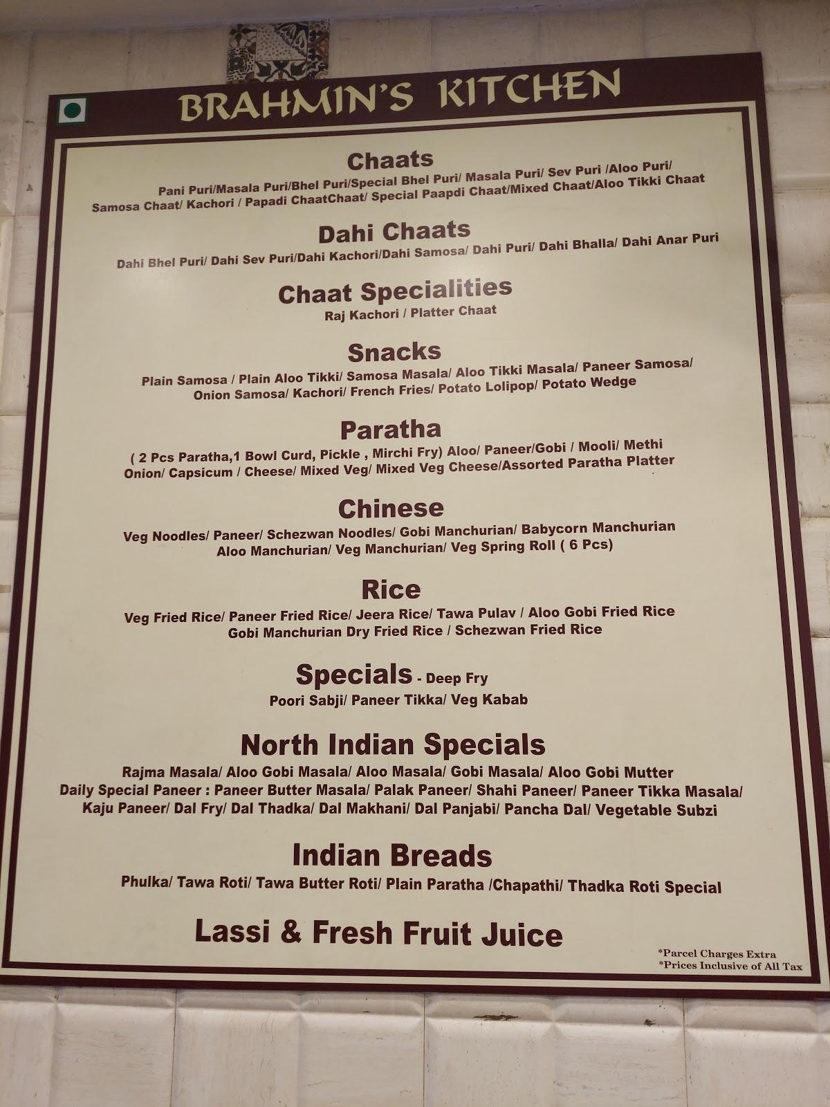 Menu at Brahmin's Kitchen, Bengaluru, /6
