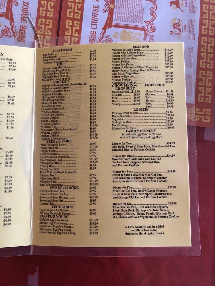 Menu at La Chinita's Restaurant, San Antonio