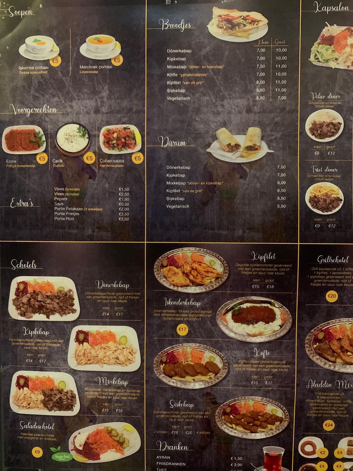 Menu at Restaurant Aladdin, Maasmechelen