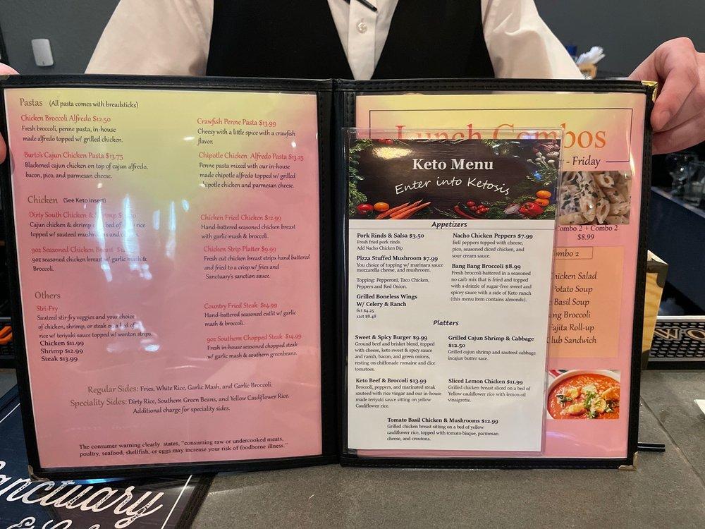 Menu at Sanctuary Café & Bar, Lubbock