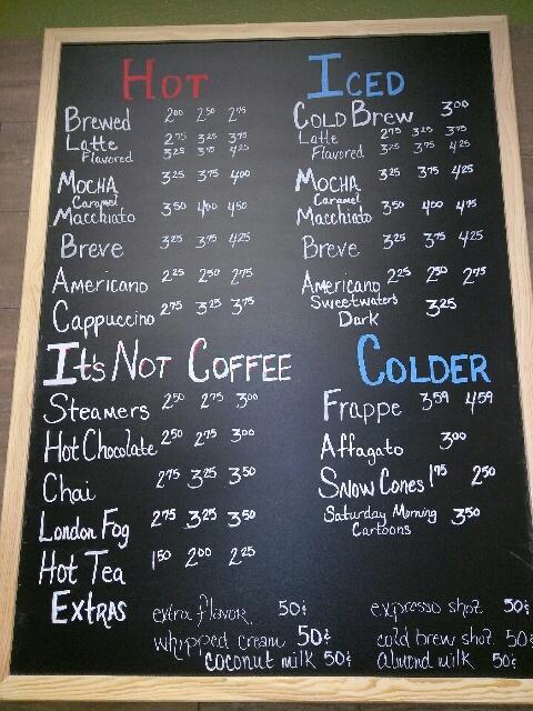 Menu at Sweetwaters at Landalls cafe, Portales