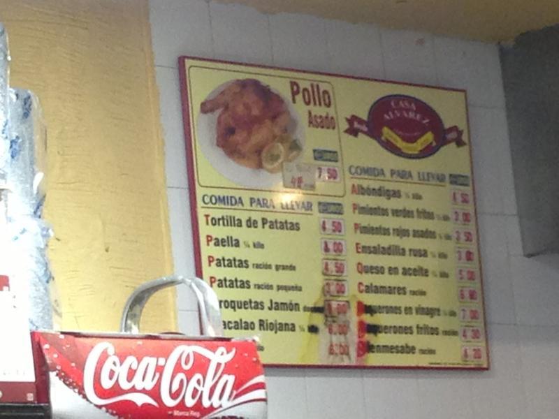 Menu at Casa Alvarez cerveceria pub & bar, Madrid