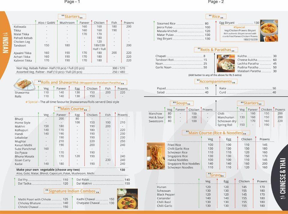 Menu at Hash Food, Mumbai, Shop 1, Sahar Road, Near Suba International ...