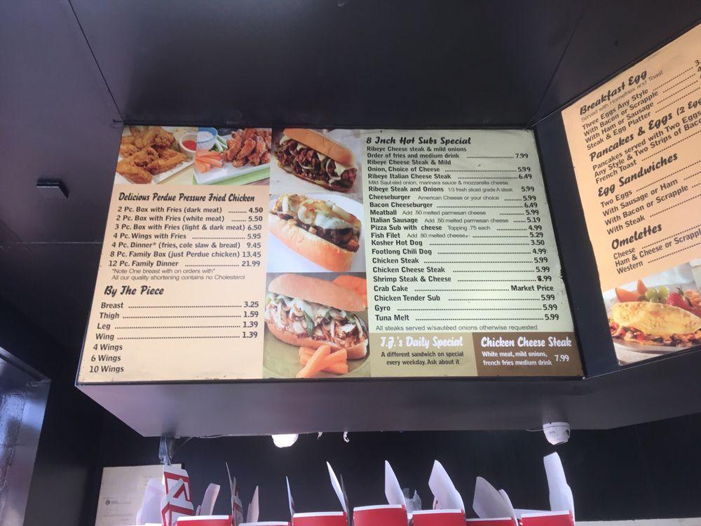 Menu at T J's Carry Out restaurant, Linthicum Heights
