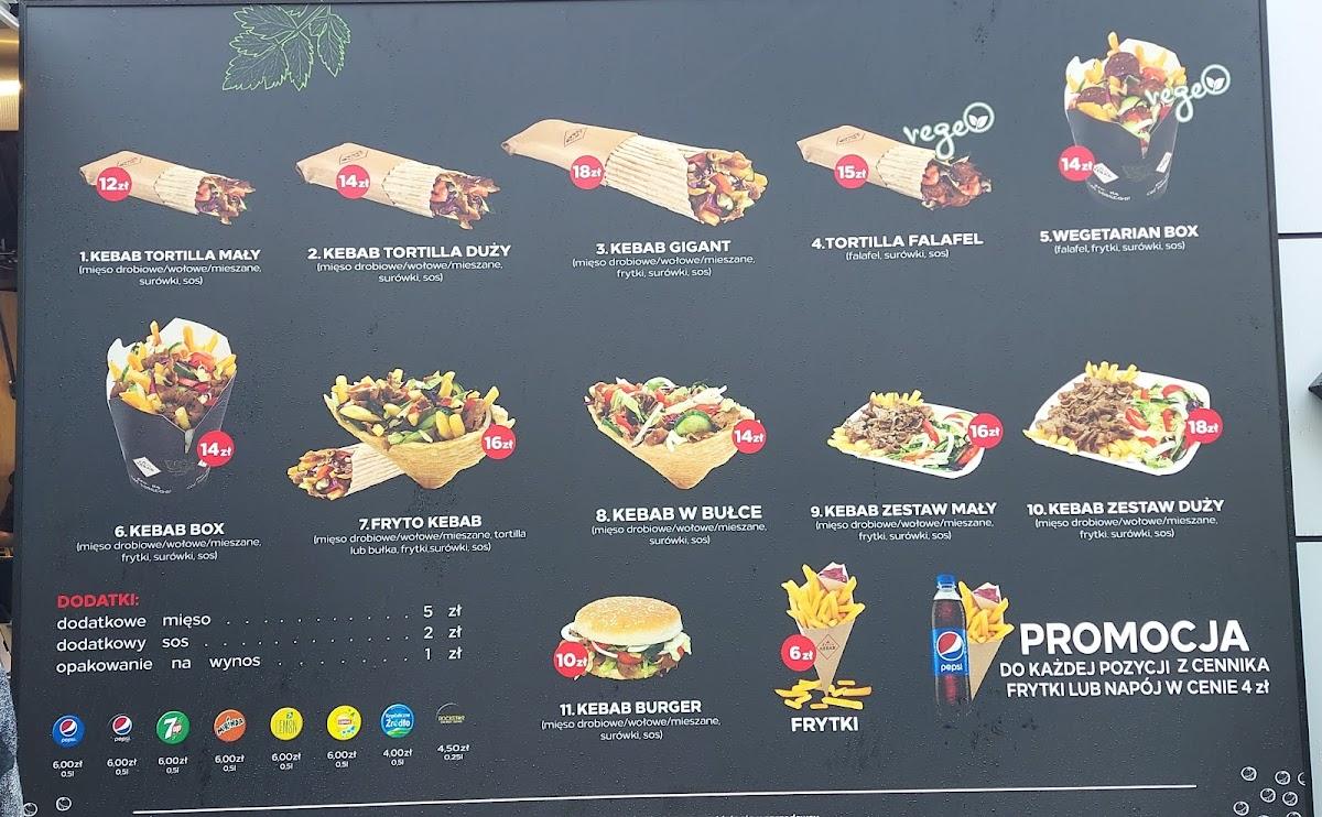 Carta de Bafra Kebab Smolec, Smolec