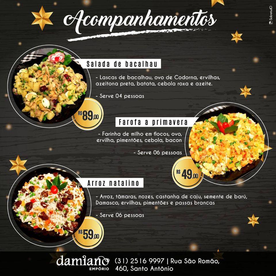 Menu at Empório Damiano restaurant, Belo Horizonte