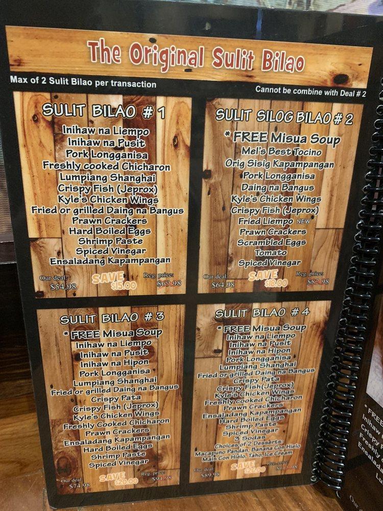 Menu at Isla Restaurant, San Bruno