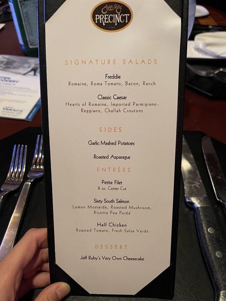 Menu at The Precinct By Jeff Ruby steakhouse, Cincinnati