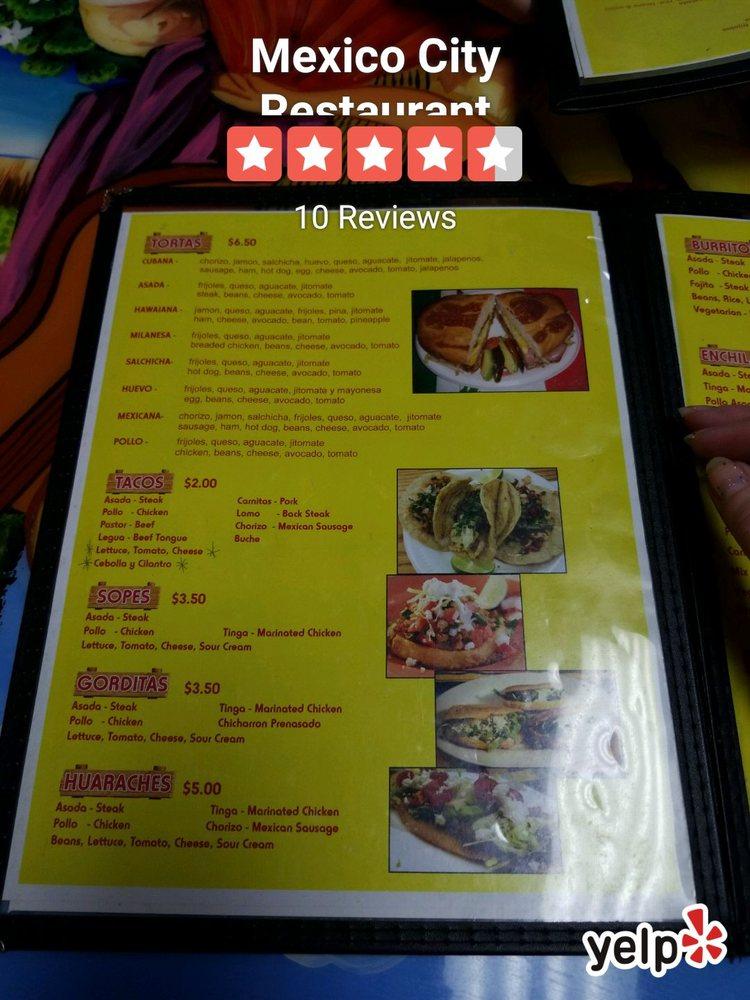 Menu at El Mexicano Restaurant, Jeffersonville