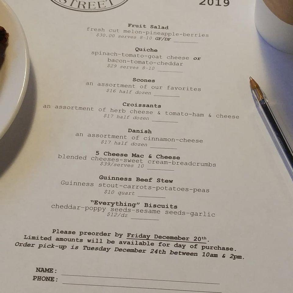 Menu at Middle Street Foods cafe, Newburyport
