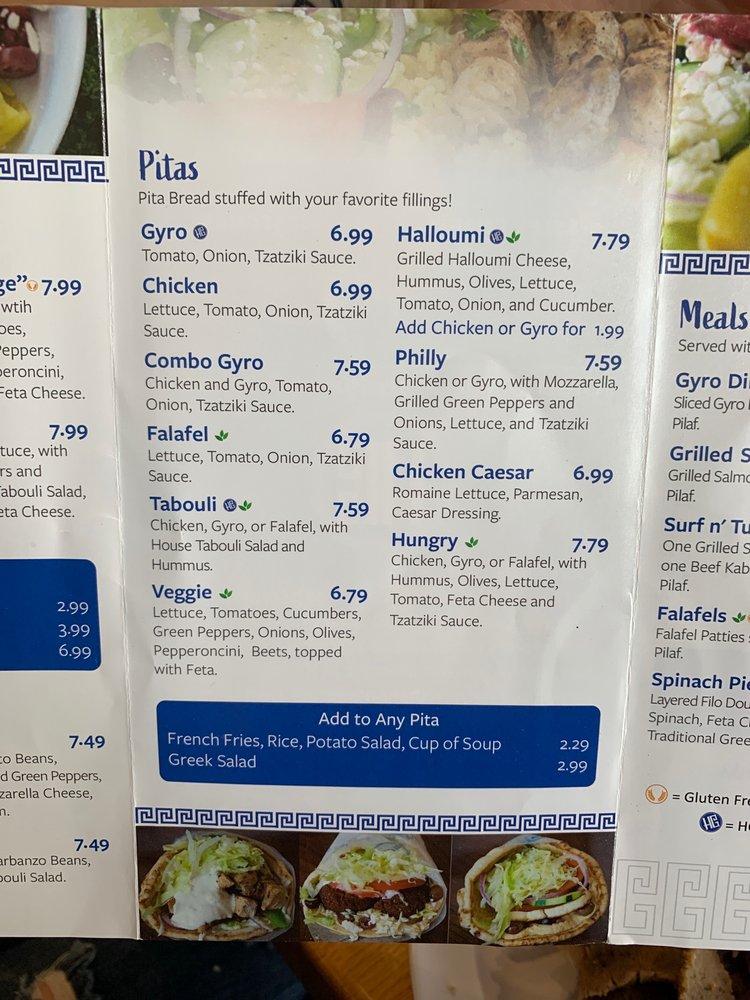 Menu at The Hungry Greek restaurant, Wesley Chapel