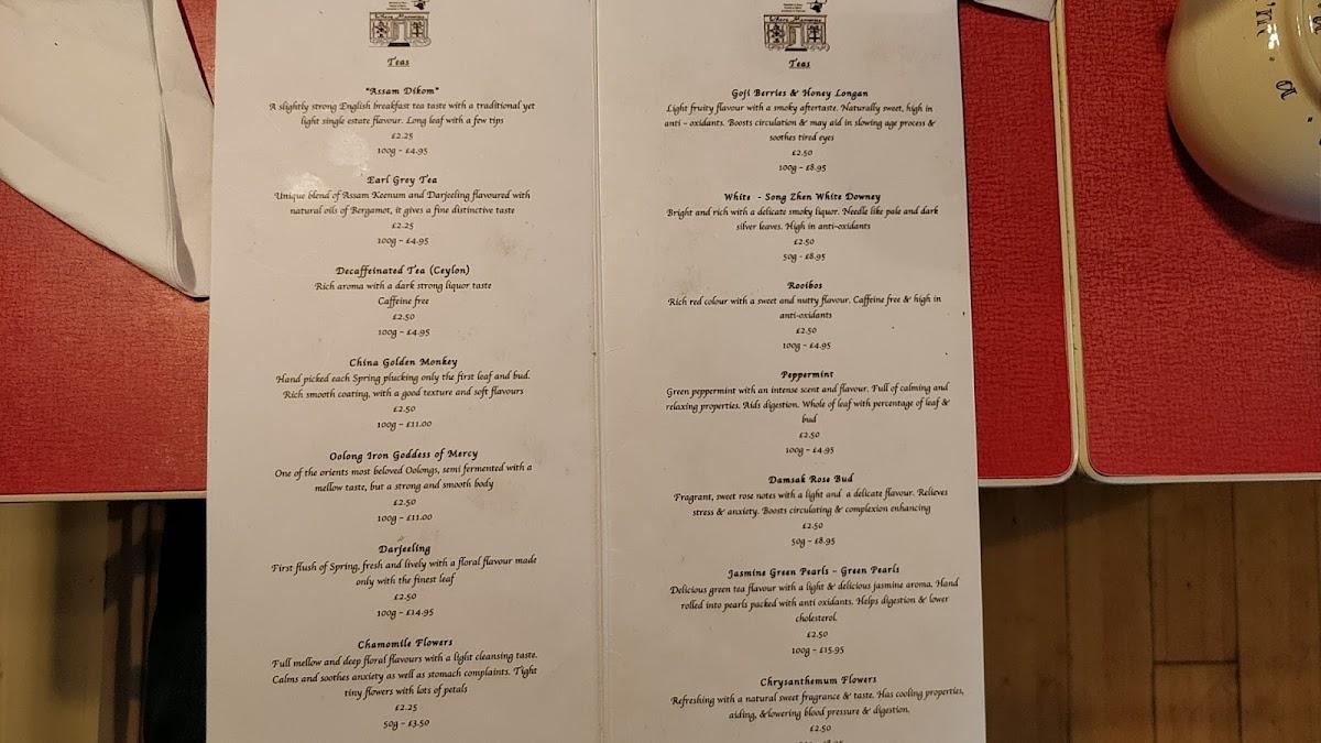 Menu at Where Memories Meet cafe, Wateringbury
