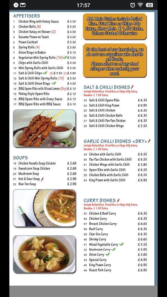 Menu at Happy House Bargeddie, Glasgow, 54A Abercrombie Cres