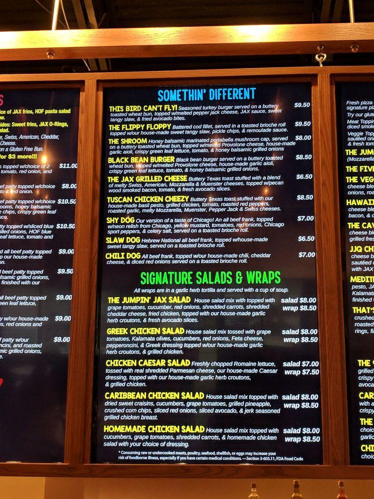 Menu at Jumpin' Jax House of Food pizzeria, Jacksonville, San Jose Blvd #12