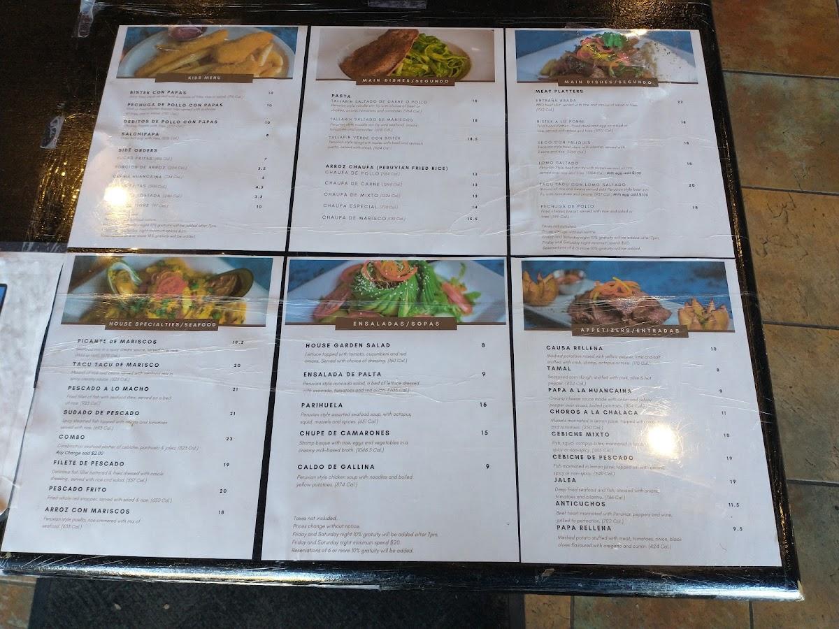 Menu at Aldo's Restaurant, Toronto