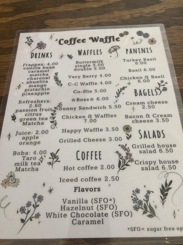 Menu at Coffee Waffle cafe, Clint, Alameda Ave suite B