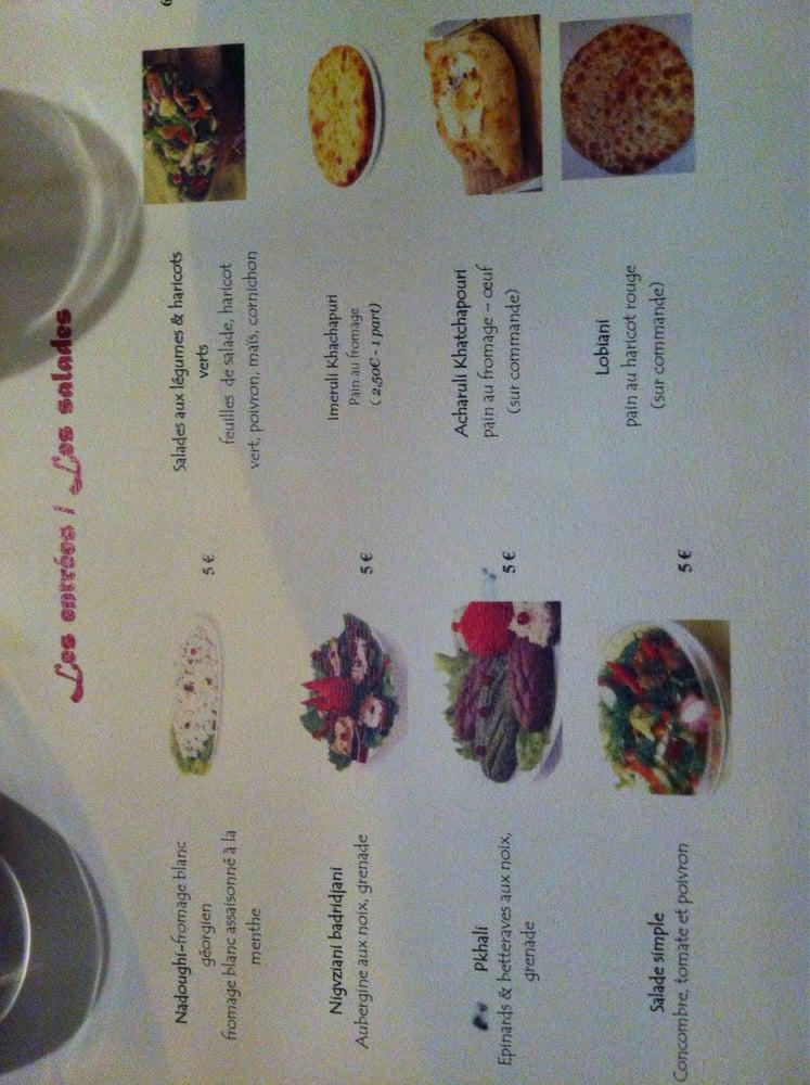 Menu at Colchide restaurant, Paris, 97 Rue des Poissonniers